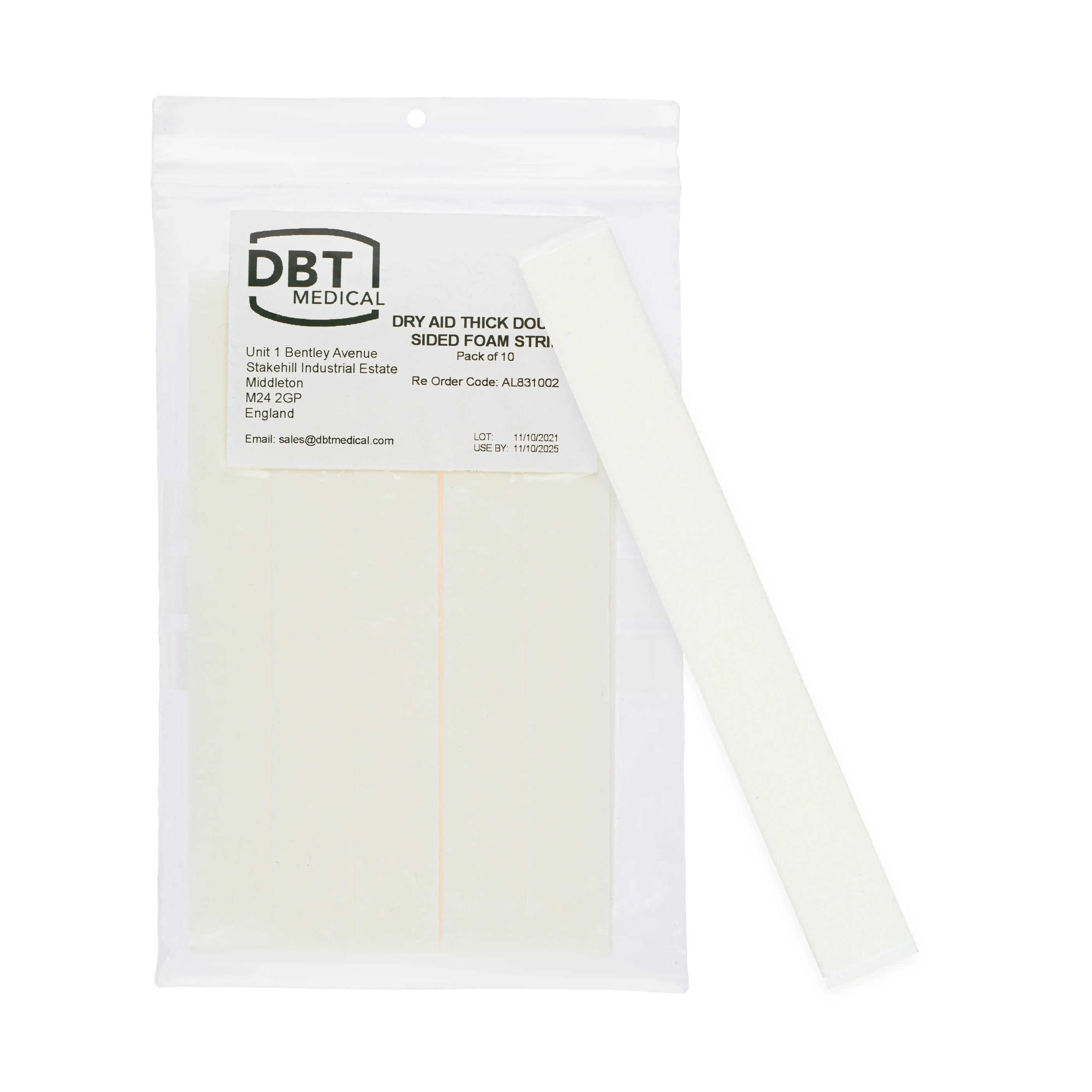 DBT Medical Double-Sided Foam Strips (x10) | Order Sheath Tape | Vyne