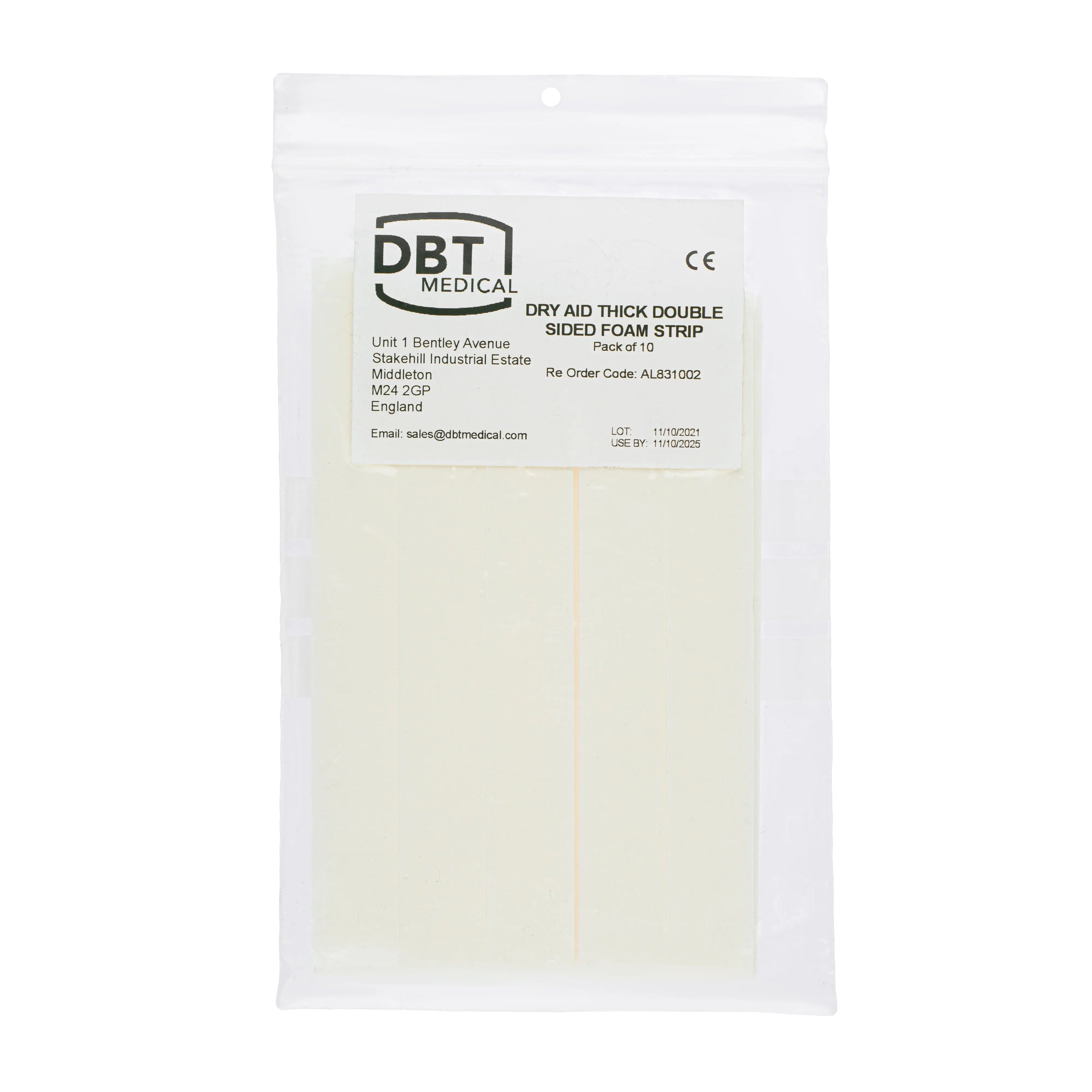 DBT Medical Double-Sided Foam Strips (x10) | Order Sheath Tape | Vyne