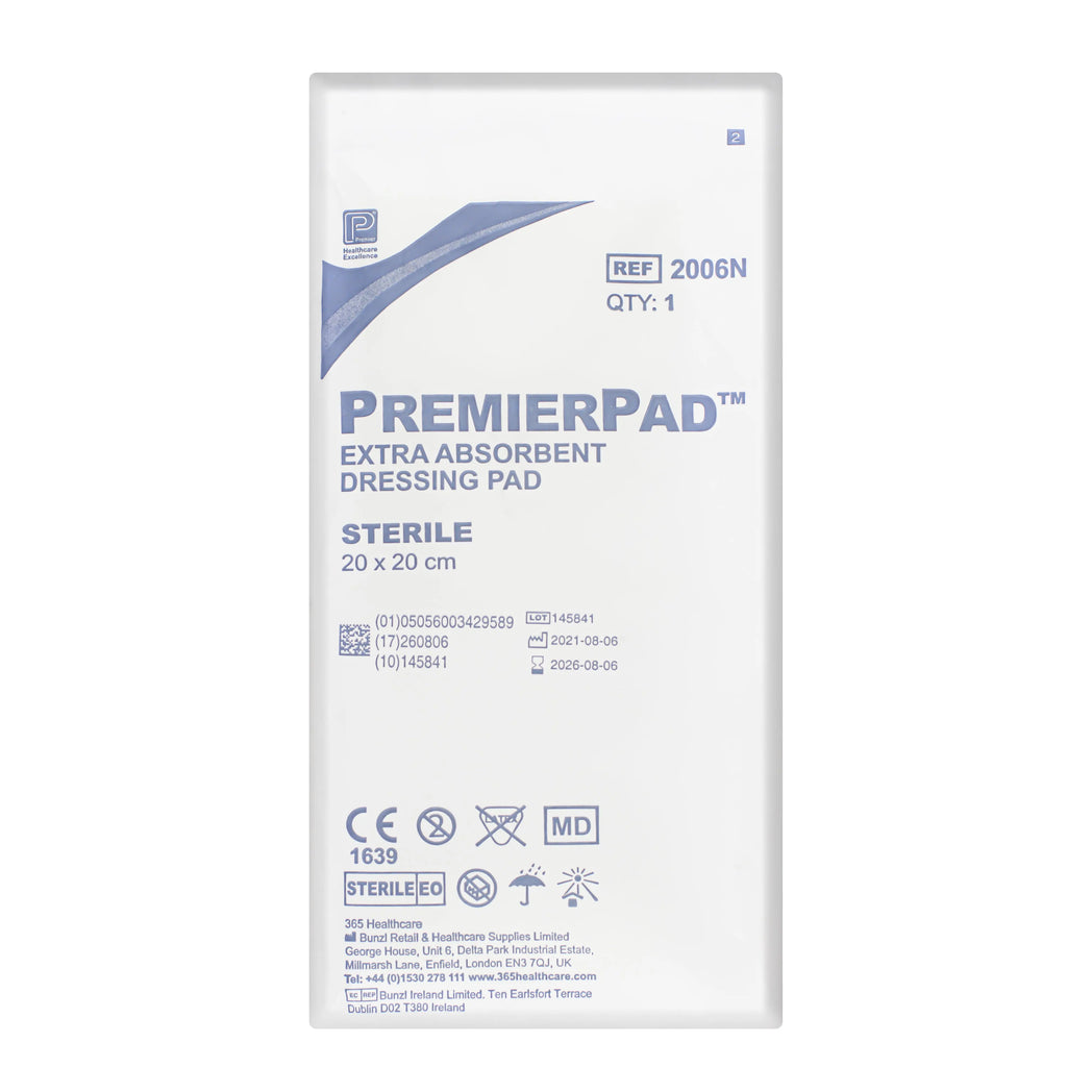 PremierPad Xtra Sterile Absorbent Dressing Pad (20cm x 20cm) | Vyne
