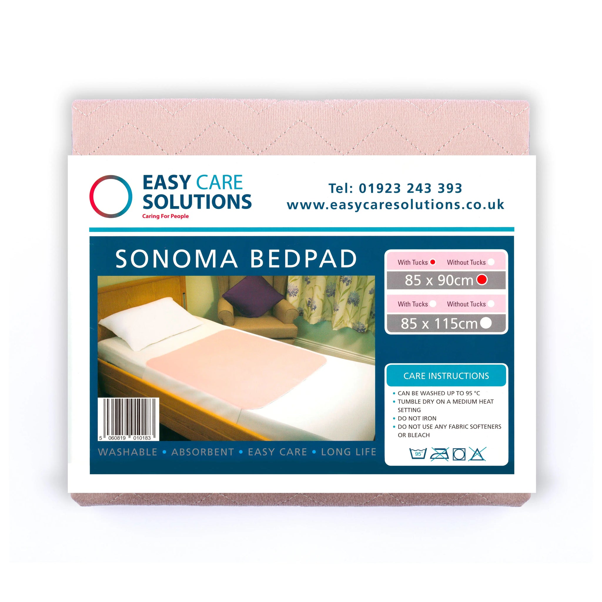 Sonoma Washable Bed Pads - With Tucks (85cm x 90cm) (x1 or 2) | Vyne